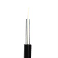 China BLACK / WHITE STEEL WIRE OR FRP FIBER OPTIC DROP CABLE FTTH FLAT GJXH INDOOR LEATHER CABLE for sale