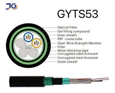 China 2 4 6 96 144 CORES ARMORED OPTICAL FIBER CABLE GYTA GYTS GYTS53 GYXTW FIBER CABLE for sale