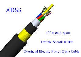 China Double Jacket ADSS Aerial Fiber Optic Cable All Dielectric Self Supporting Optical Cable for sale