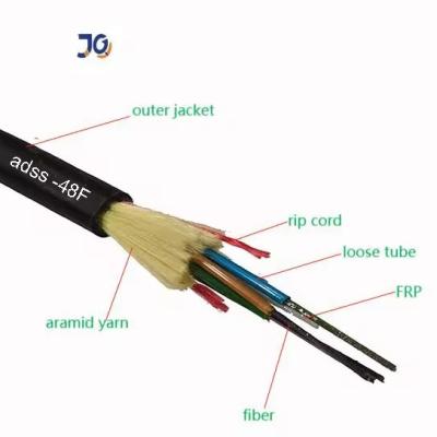 China ADSS All Dielectric Self Supporting Fiber Optic Cable Max 96 Core Single Jacket for sale