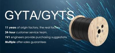 China Outdoor Armored Fiber Optic Cable GYTS GYTA 12 16 24 36 48 96 144 288 Cores Overhead Underground Duct for sale