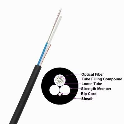 China Two FRP Aerial 12 Core ASU 80 Drop Fiber Optic Cable GYFFY Outdoor FTTH Cable Factory Price for sale