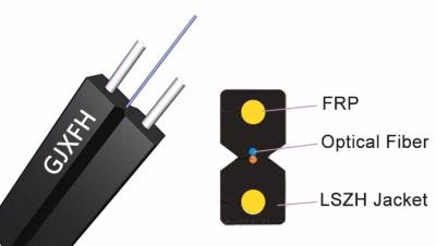 China FTTH Fiber Optical Drop Cable for Indoor GJXFH with 2 FRP Steel Wire Strength Member for sale