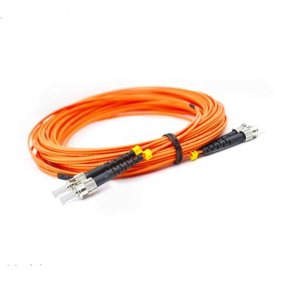 China Duplex Orange UPC MultiMode 2m 3.0mm ST Fiber Optic Patch Cord for sale