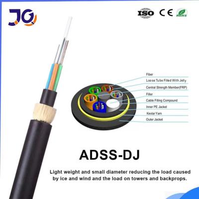 China PE Jacket 48 Core Self Supporting ADSS Fiber Optic Cable for sale