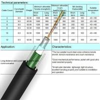 China 2 To 24 Core GYXTW Aerial Fiber Optic Cable PE Jacket With Steel Wire for sale