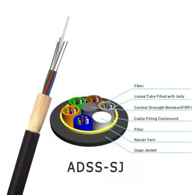 China AT Sheath 150m 200m Span ADSS Fiber Optic Cable 1KM for sale