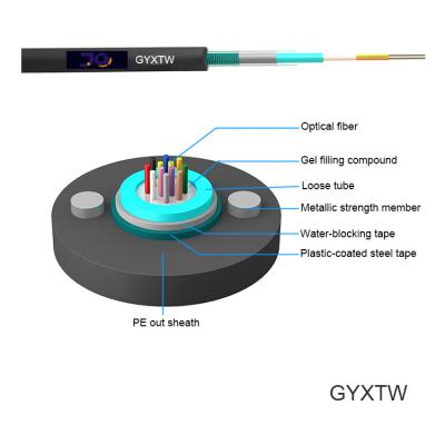 China 9.0mm Diameter 4 Core Outdoor Duct Fiber Optic Cable for sale