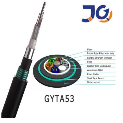 China 24 Core Double Armored Single Mode Fiber Optic Cable Gyta53 for sale