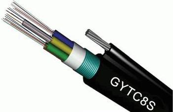 China GYTC8S 48 Core Aerial Fiber Optic Cable with Steel Messenger for sale