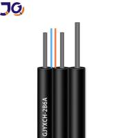 China Black Jacket Outdoor FTTH Fiber Optic Cable Flat GJYXCH 2 Core for sale