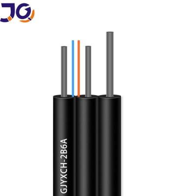 China Black Jacket Outdoor FTTH Fiber Optic Cable Flat GJYXCH 2 Core for sale
