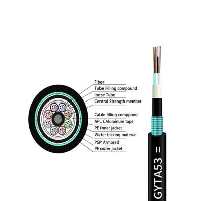 China GYTA53 4 144 Core Outdoor Fiber Optic Cable Armored Directly Buried for sale