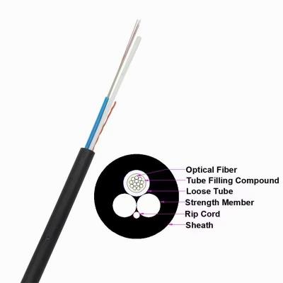 China Two FRP Strength Single Mode ASU Fiber Optic Cable GYFFY 6 Cores for sale