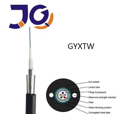 China G652d Aerial Armored Single Mode  Duct Fibre Cable 4km Span for sale