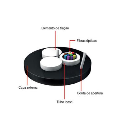 China G652D 12 Core ASU Span 120m Single Mode Fiber Cable for sale