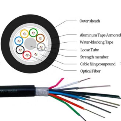 China PE jacket Armored  Duct Aerial Carble , 12 Core Fiber Optic Cable for sale