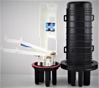 China FTTH Mini 12 24 Fiber Optical Splice Closure IP68 Waterproof 320x100mm for 8-25mm Cables for sale