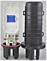 China IP68 Fiber Optic Joint Closure 96 Fibers 6 Round Ports 3 in 3 out Dome Type for sale