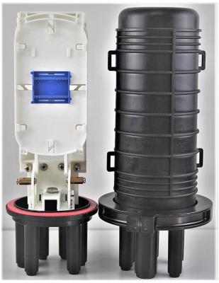China IP68 Fiber Optic Joint Closure 96 Fibers 6 Round Ports 3 in 3 out Dome Type for sale