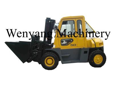 China Yellow Diesel Operated Forklift Attachments Dumping Bucket Mounted With Cab for sale