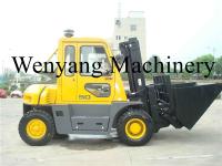 China Yellow Diesel Operated Forklift Attachments Dumping Bucket Mounted With Cab for sale