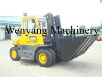 China Yellow Diesel Operated Forklift Attachments Dumping Bucket Mounted With Cab for sale