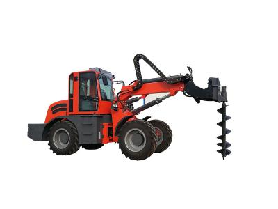 China 4WD Telescopic Wheel Loader With Earth Auger Extended Boom Forklift for sale