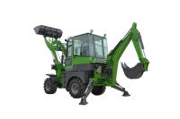 China CE Approved Excavator Backhoe Loader 4WD Backhoe Wheel Loader Green Black for sale