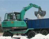 China Four Wheel Drive Excavator 6 Ton Wheel Excavator For Salt Stone Cotton Industry for sale