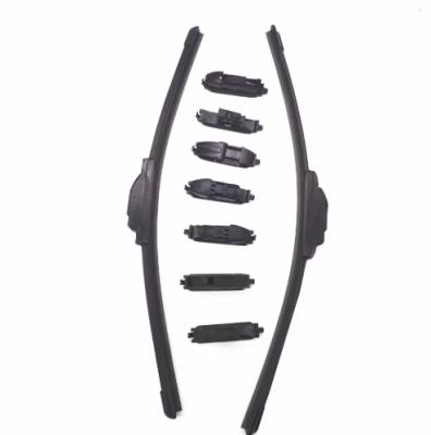 China 2 Pieces Auto Windshield Wiper Heavy Duty Silicone Wiper Blades Black for sale