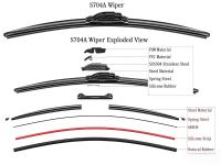 China S704A Multifunctional Frameless Wiper Blade with Replaceable Adapter for Auto Windshield Wiper for sale