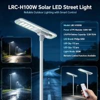 China All In One Integrated Solar Street Lights 100W 230Lm/W Weather Resistant IP65 for sale