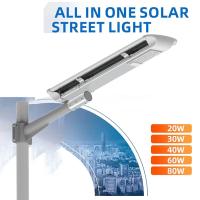 China 20W Solar Street Light IP65 Waterproof 180lm/W High Efficiency 3030 LED Remote Control LRC-L Series for sale