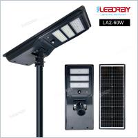 China LA2-60W All In One Solar Street Lights 12600lm IP66 Monocrystalline Solar Panel PIR Motion Sensor for sale