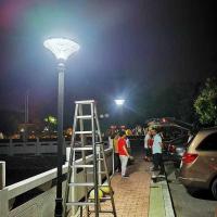 China 25W Solar Garden Lights IP65 Waterproof Bollard Courtyard Landscape Yard LED Lamp for sale