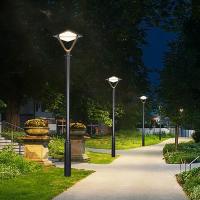 China Gate Solar Garden Pole Light 20W IP65 Waterproof Landscape Fence Post LED 180 Degree for sale