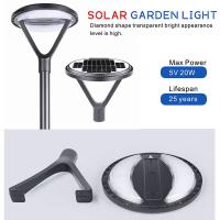 China Square Spot Solar Powered Garden Lights 20W IP65 Aviation Aluminum Patio Changing Color Lamp for sale