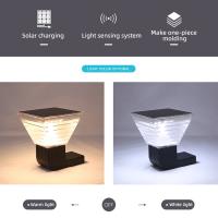 China Square 5W Outdoor Garden LED Wall Lamp Motion Sensor Solar Pathway Flood Street Lighting for sale