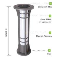 China Aluminum LED Solar Bollard Lights Outdoor Commercial Grade Modern Eco CE for sale
