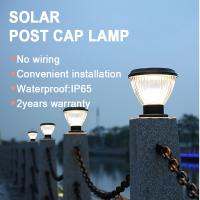 China Super Bright Outdoor Courtyard Standing Solar Gate Lamp Aluminum PC Black LED European Garden Light for sale