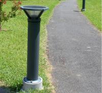 China Garden Aluminium Solar Bollard Lights Automatic Lithium Battery Sensor Inbuilt Glass Crystal Body for sale