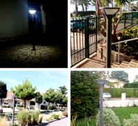 China Garden Aluminium Solar Bollard Lights Automatic Lithium Battery Sensor Inbuilt Glass Crystal Body for sale