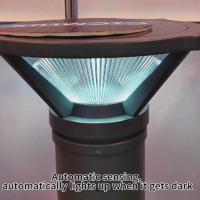 China Garden Aluminium Solar Bollard Lights Automatic Lithium Battery Sensor Inbuilt Glass Crystal Body for sale