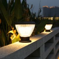 China IP65 Waterproof Gate Light 4.5W Solar Bollard Lawn Lamp Villa Landscape LED Garden Lighting Pole for sale