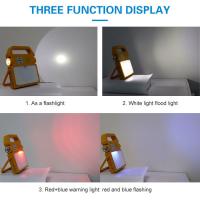 China LR-SL-B100W-01 Portable IP65 Outdoor Solar Flood Light 100W Camping Light with Bluetooth Speaker USB Power Bank for sale