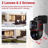 China 4MP 4G Dual Lens Full Color Panoramic Solar Security Camera IP66 Waterproof Smart Home Wireless WIFI for sale