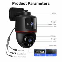 China 4MP 4G Dual Lens Full Color Panoramic Solar Security Camera IP66 Waterproof Smart Home Wireless WIFI for sale