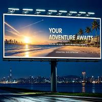 China IP65 Commercial Solar Billboard Light 18V 36W Outdoor Advertising Motor Trivision LED Emitting White Color for sale