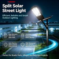 China LR-SLM Series High Efficiency Split Solar Street Light LiFePO4 Battery 160lm/W LED Panel for sale